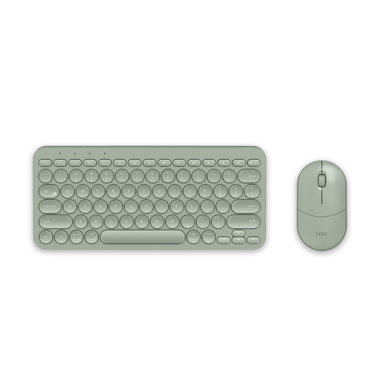 Wireless Green Aptiq Keyboard and Mouse, Stylish and Ergonomic