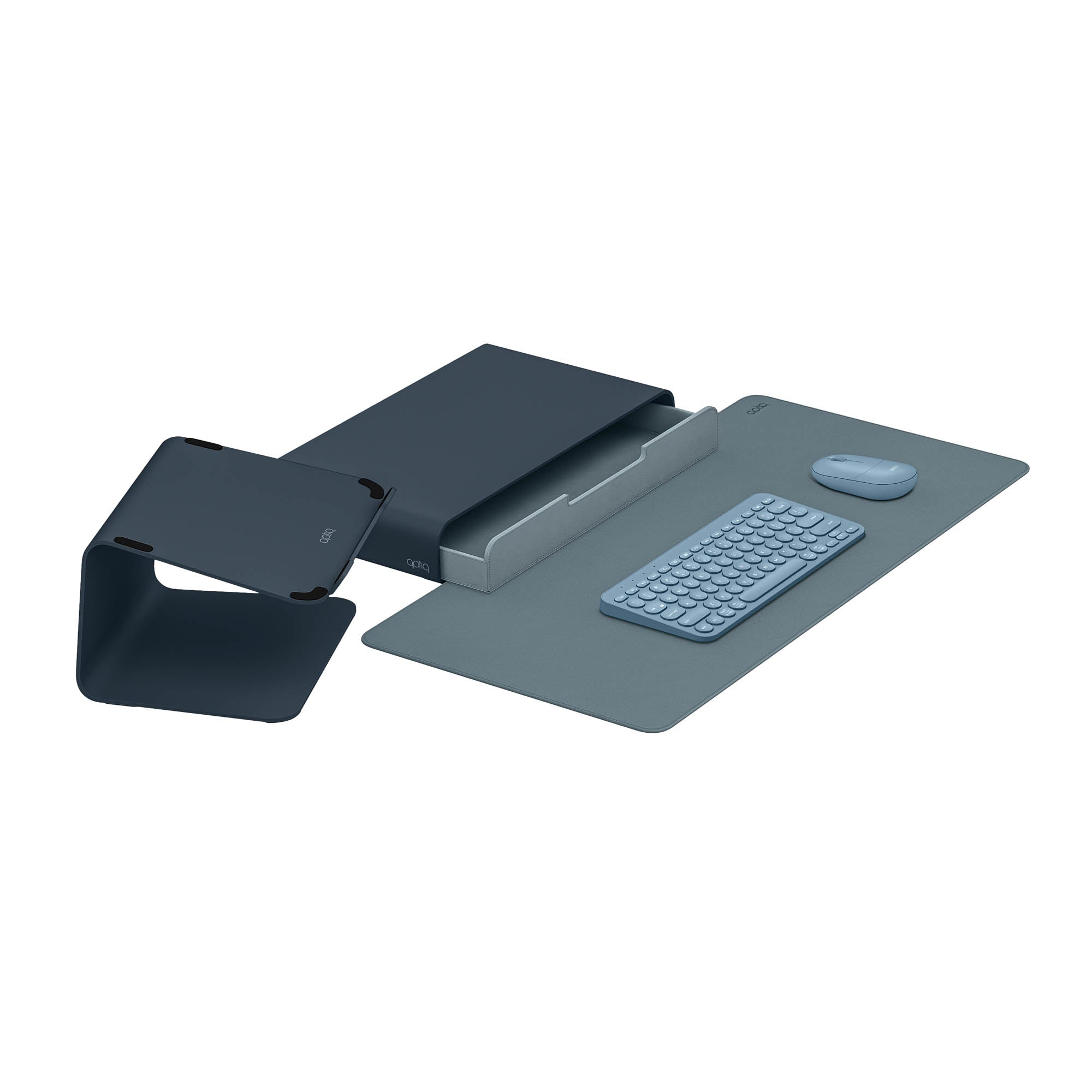 Complete Aptiq workplace set in blue – Ergonomic and stylish