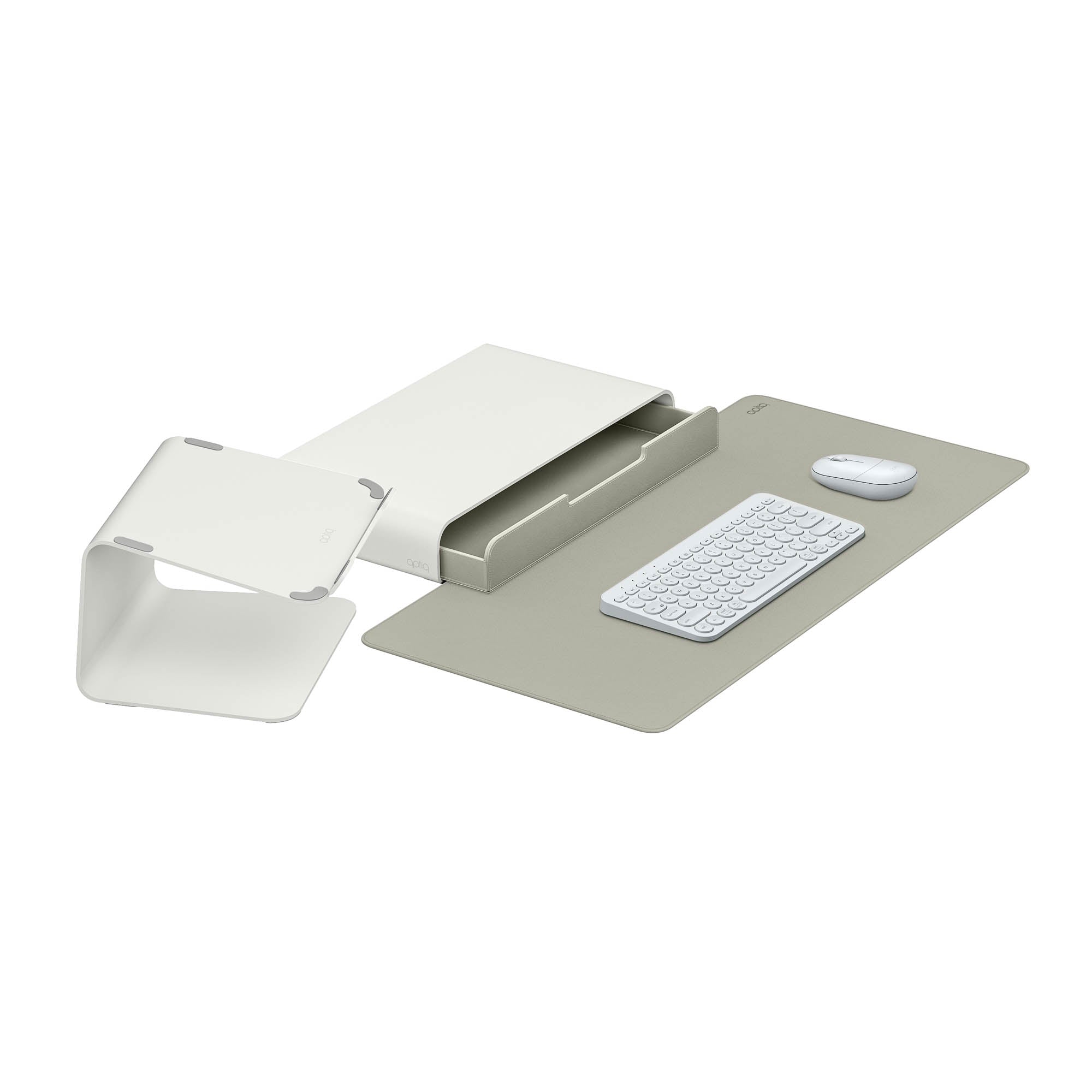 Complete Aptiq workplace set in white – Ergonomic and stylish