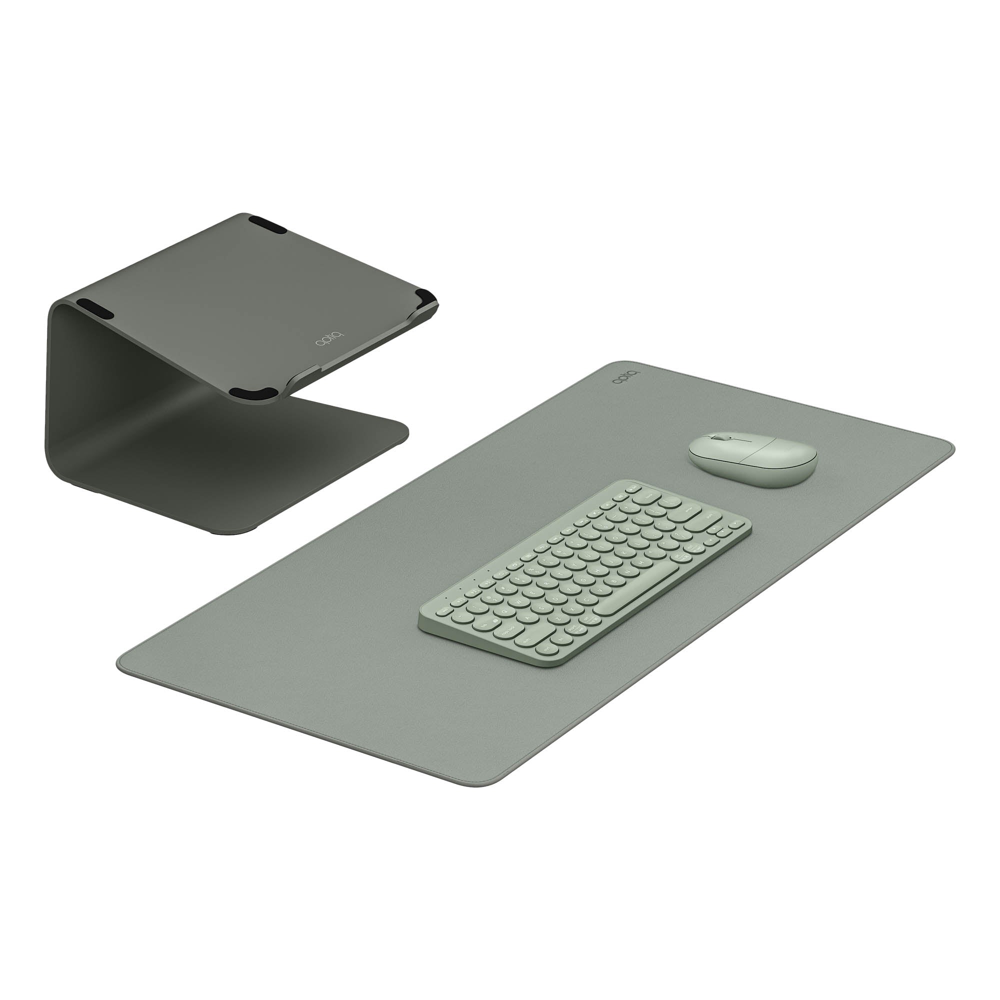 Aptiq laptop workplace set in green | Ergonomic and stylish