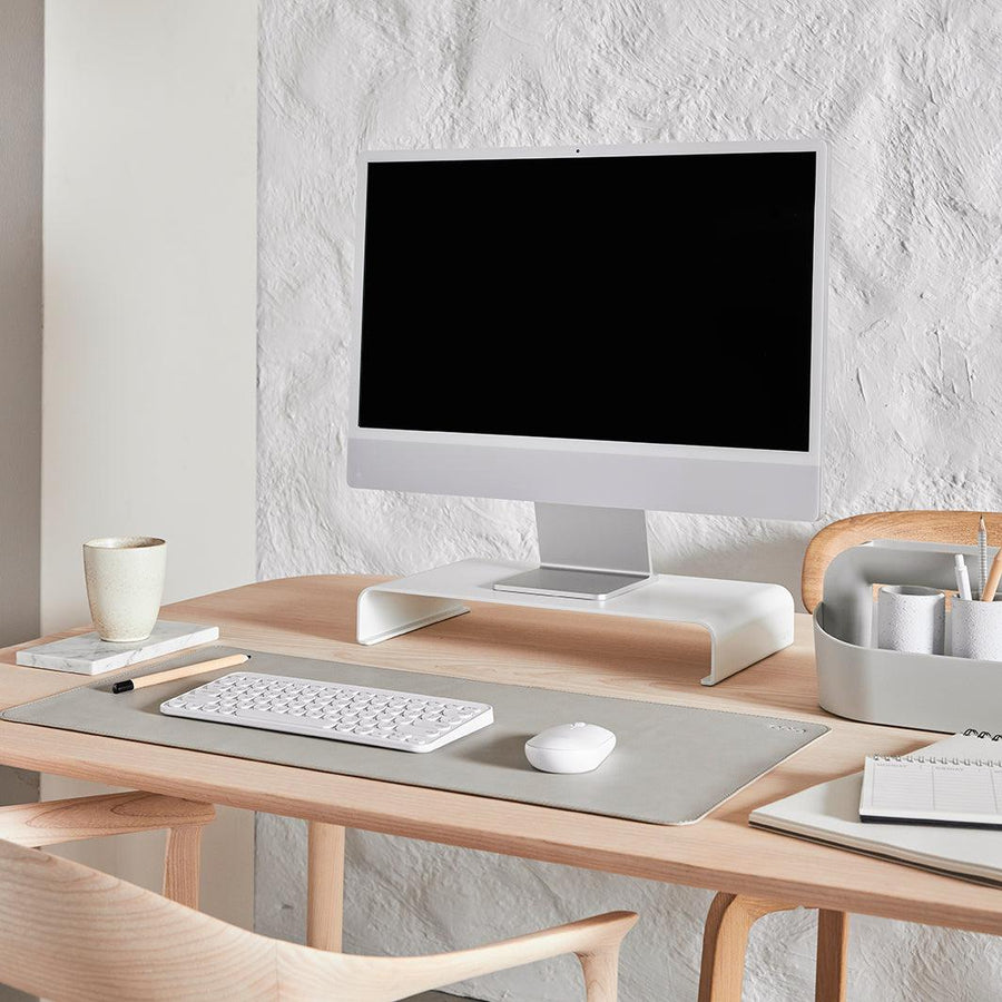 White monitor stand from Aptiq - Stylish and ergonomic